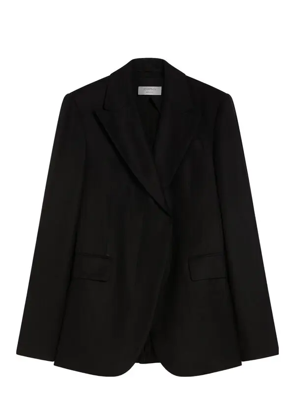 Sportmax Linen And Viscose Twill Blazer - Black