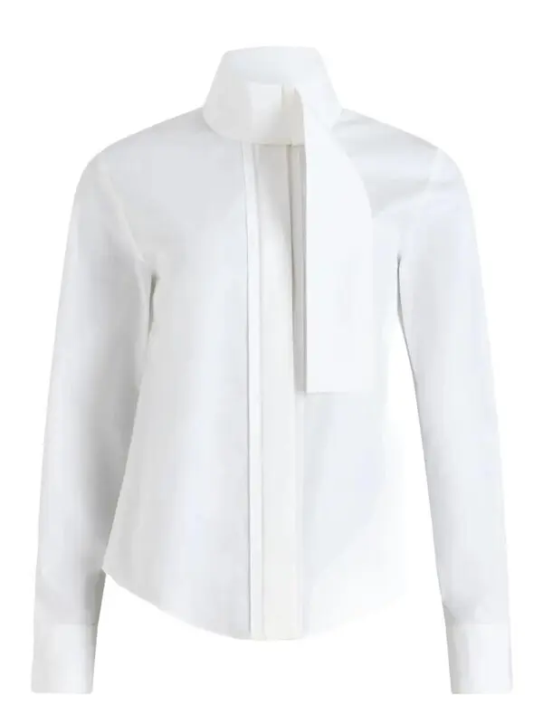 PATOU Tied Neck Long-sleeve Shirt - White