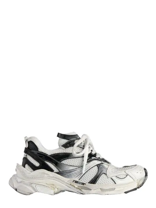 Balenciaga Panelled Lace-up Sneakers - White And Black
