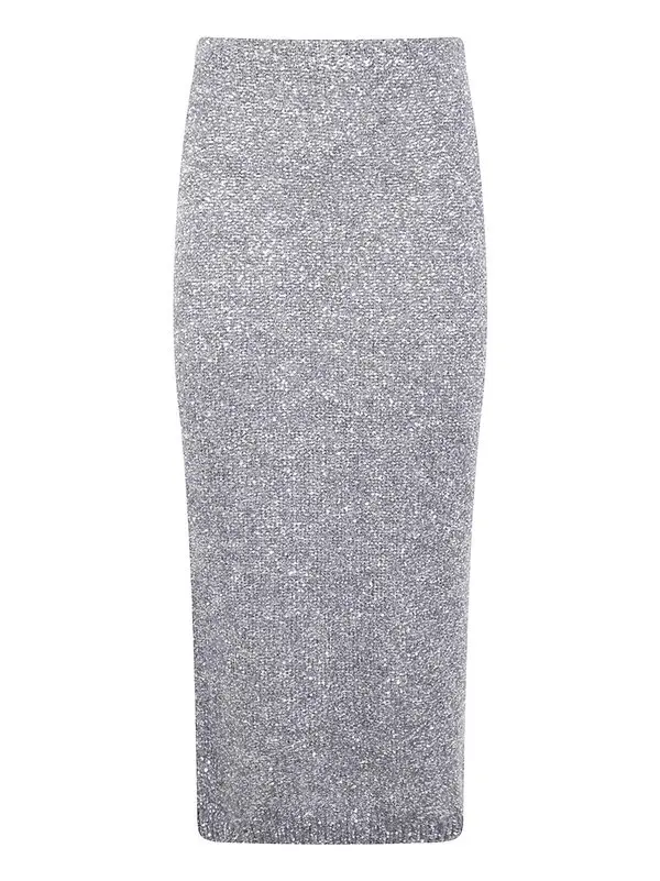 D.exterior Sequined Straight Skirt - Gray