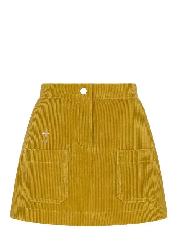 Dior A-line Skirt With Bee Embroidery - Ochre