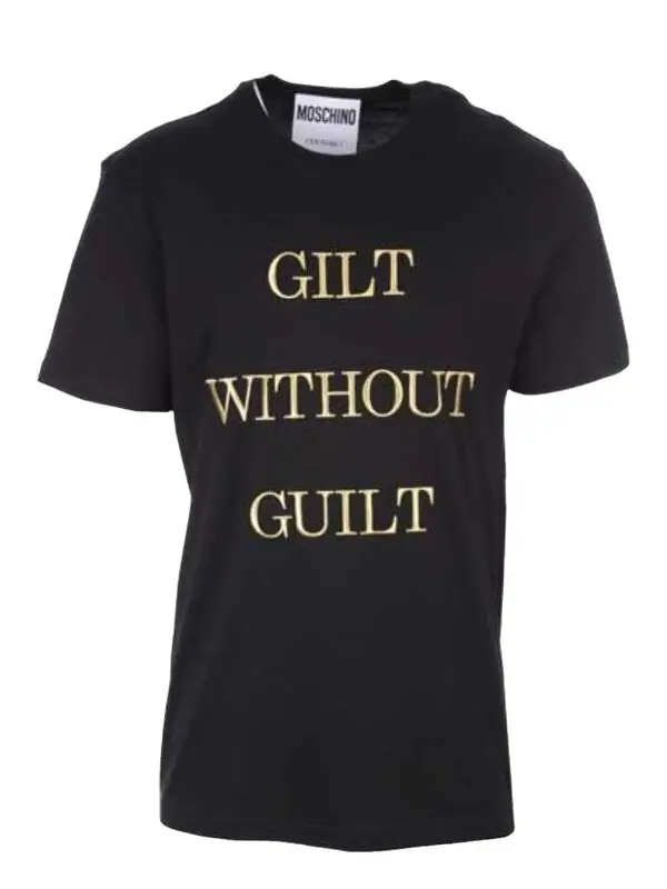 Moschino Slogan-print Short-sleeve T-shirt - Black