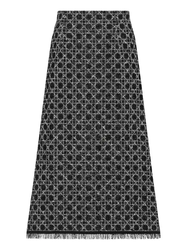 Dior Mid-length Macrocannage Flared Skirt - Black/white