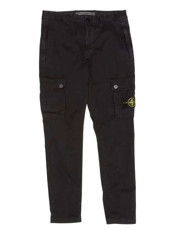 Stone Island Casual Pants With Belt Loops - Black