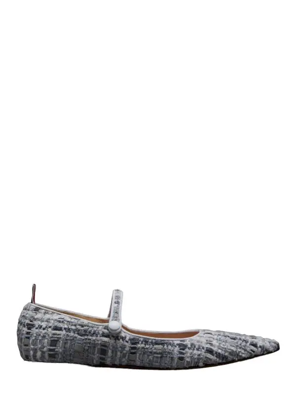Thom Browne Tweed Ballerina Flats - Medium Gray