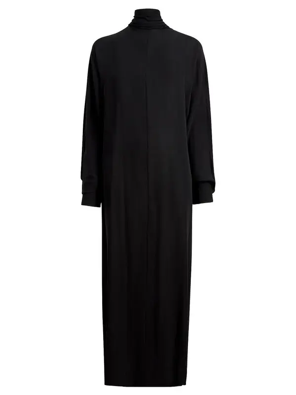 Khaite Maxi Dress With High Neck And Open Back - Black