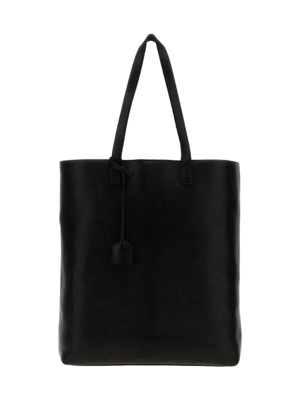 Saint Laurent Logo Debossed Top Handle Bag - Black