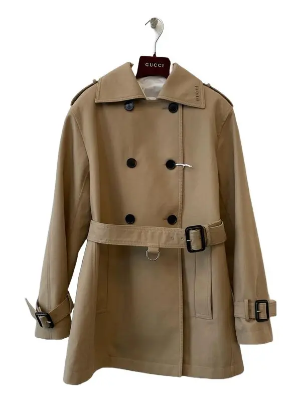 Gucci Double Breasted Belted Trench Coat - No