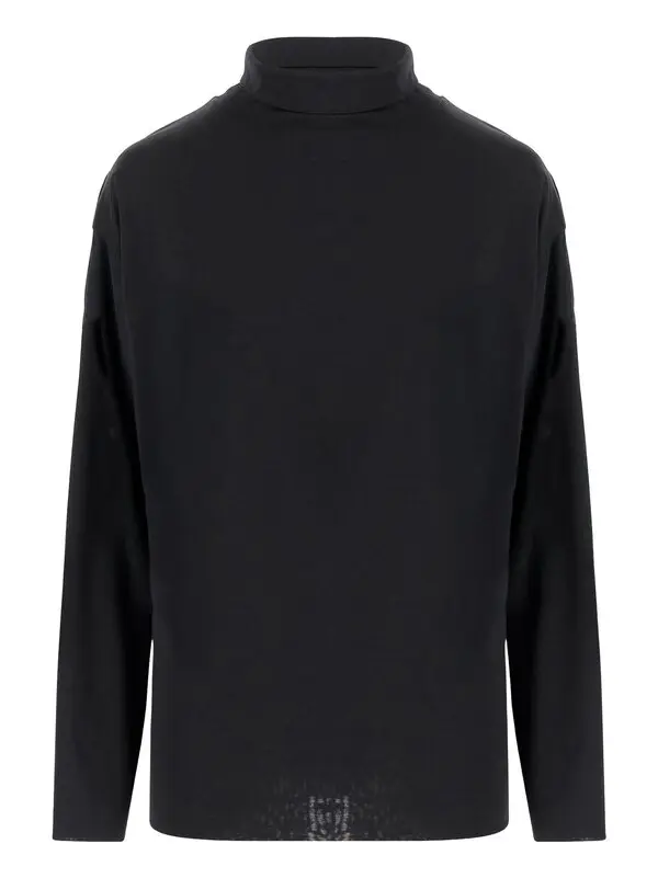 THE ROW High-neck Long-sleeve Top - Black