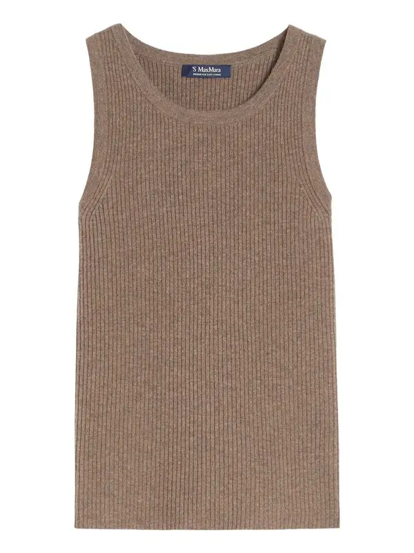 Max Mara Wool And Cashmere Ribbed Top - Hazelnut Color