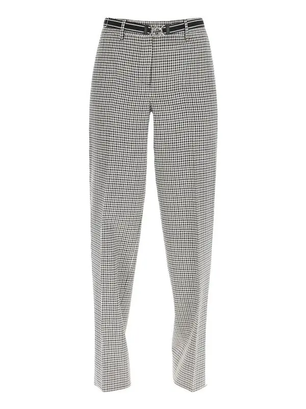 Miu Miu Checked Straight Leg Trousers - Black