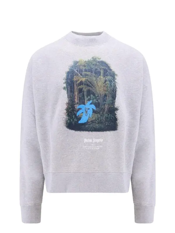 Palm Angels Graphic Printed Crewneck Sweatshirt - White