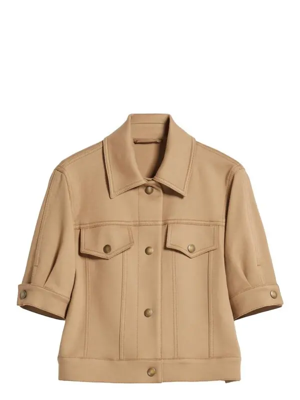 Max Mara Short Sleeved Denim Coat - Nude