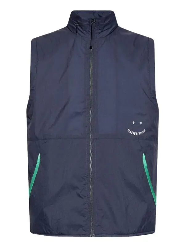 Paul Smith Zip-up Hooded Gilet - Blue