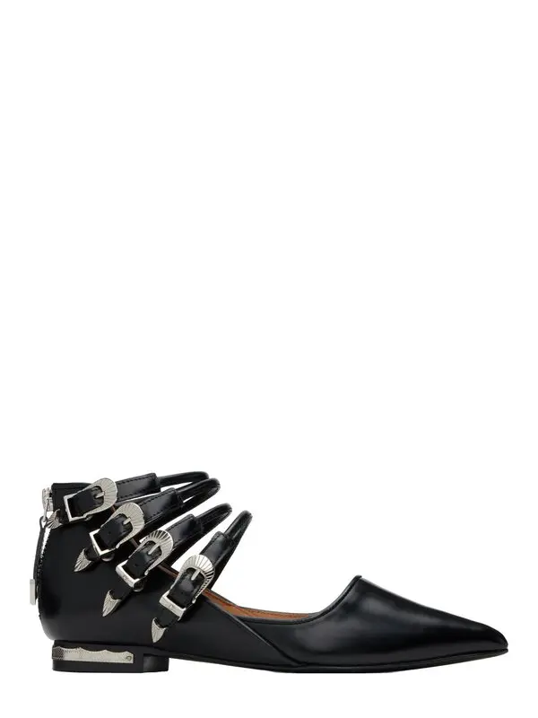 Toga Polido Multi Strap Ballerina Flats - Black