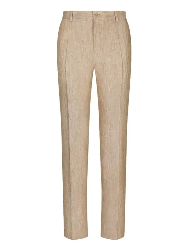Dolce & Gabbana Tailored Pressed Crease Trousers - Beige
