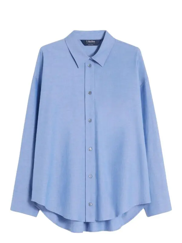 Max Mara Adele Cotton Oxford Shirt - Light Blue
