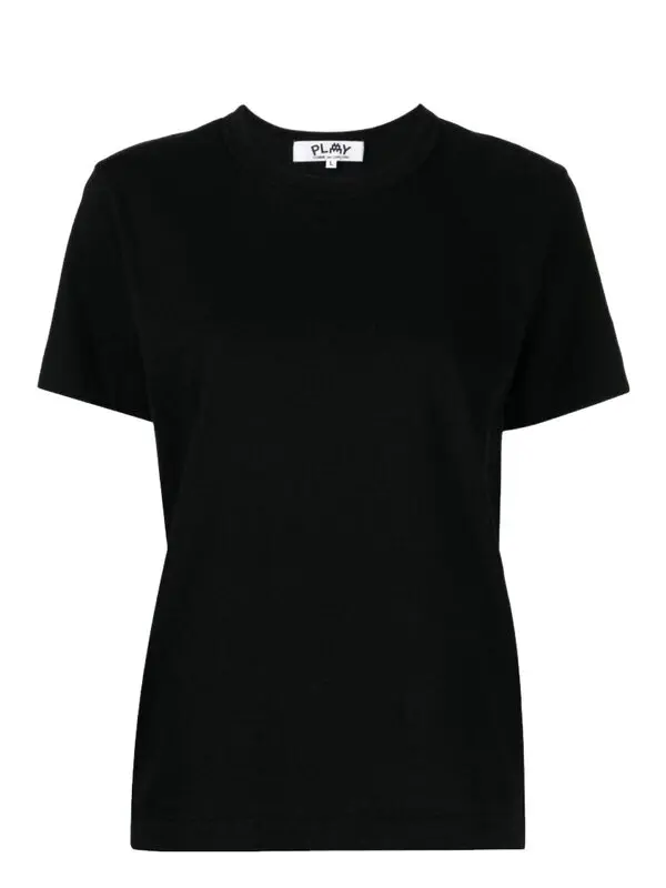 Play Comme Des Garcon Logo Patch Crewneck T-shirt - Black