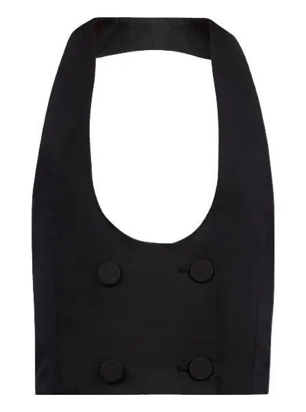 Nina Ricci Open Back Tailored Vest - Black
