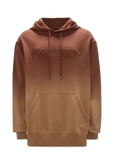 J.W.ANDERSON Embroidered Logo Drawstring Hoodie - Brown/multicolor
