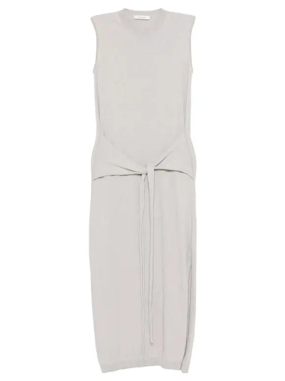 LEMAIRE Sleeveless Midi Dress With Tie Detail - White
