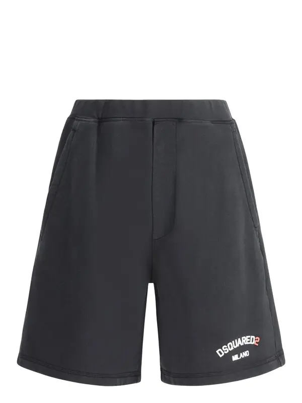 Dsquared2 Logo Printed Elasticated Waistband Shorts - Black