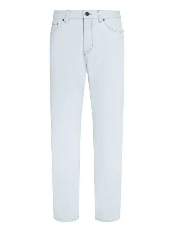 Zegna Roccia Bleached Cotton Jeans - Light Blue