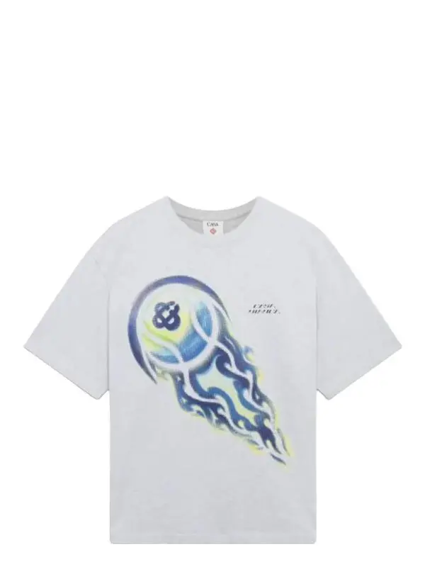 Casablanca Flaming Tennis Ball Print T-shirt - Grey