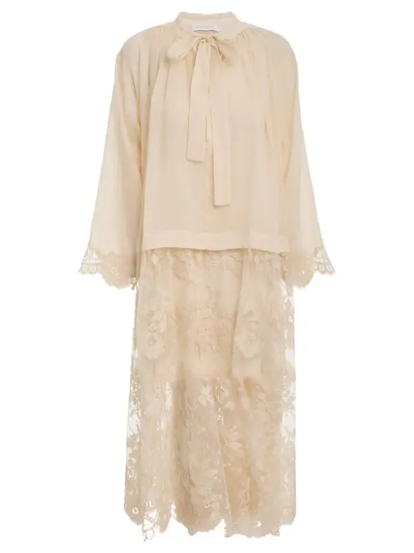 Zimmermann Luminosity Layered Shirt Dress - Nude