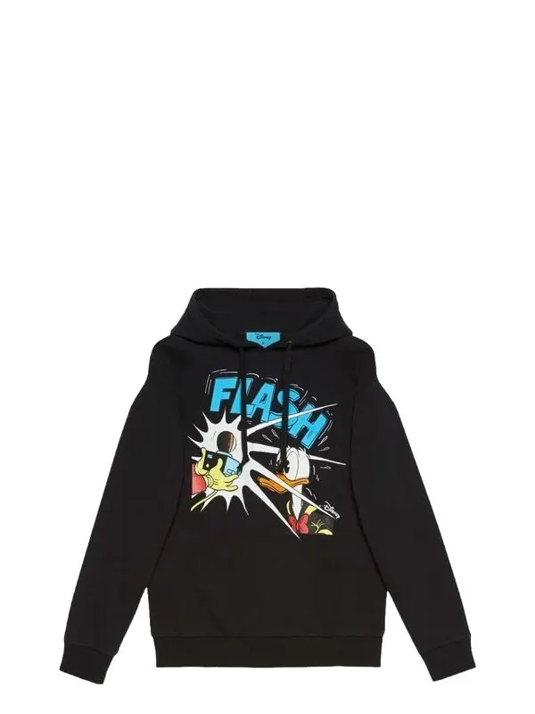 Gucci X Disney Donald Duck Printed Hoodie - Black