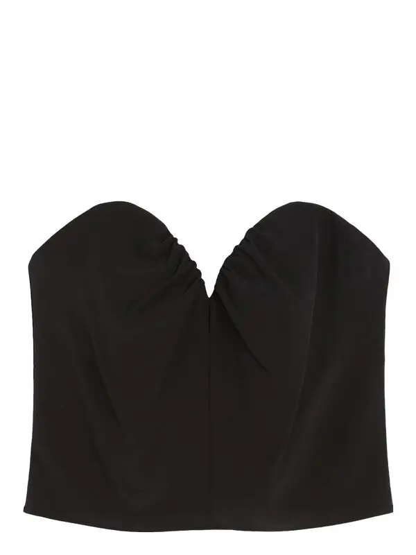 Max Mara Silk Crepe De Chine Corset Top - Black