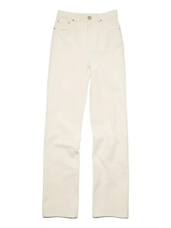 Acne Studios Embroidered Bootcut Jeans - Beige