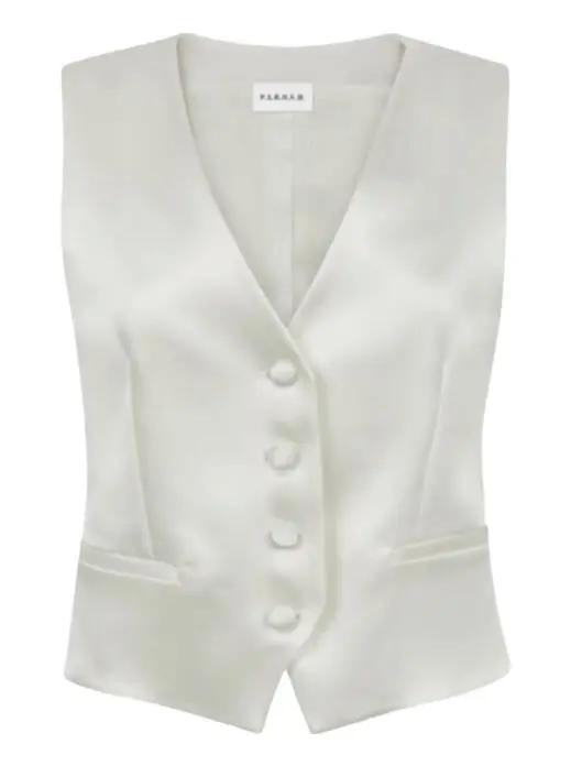 P.a.r.o.s.h Gabardine Gilet Waistcoat - White