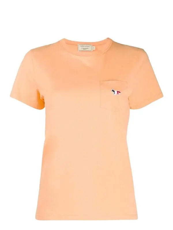 Maison Kitsuné Short-sleeved T-shirt With Embroidered Fox Logo - Nude