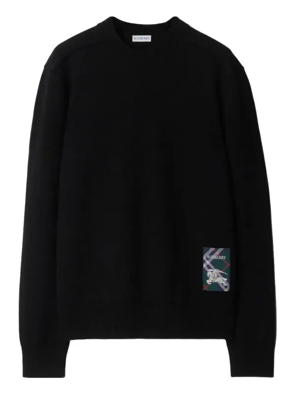 Burberry Logo Patch Knitted Jumper - Black