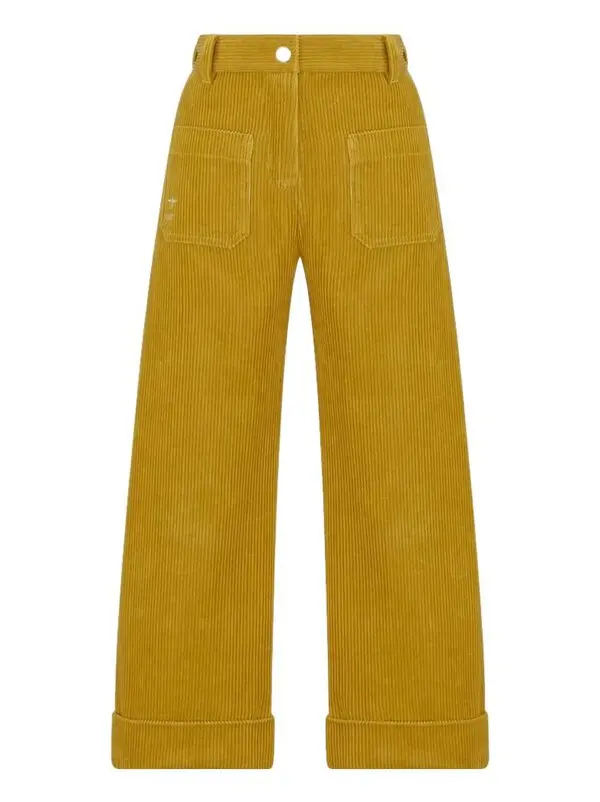 Dior Corduroy Wide-leg Pants - Ochre
