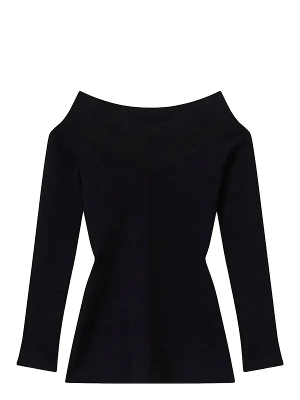Stella McCartney Off-the-shoulder Long-sleeve Top - Black