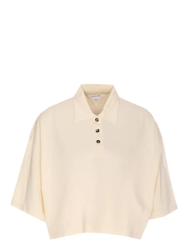 Bottega Veneta Short Sleeve Polo Top - Nude