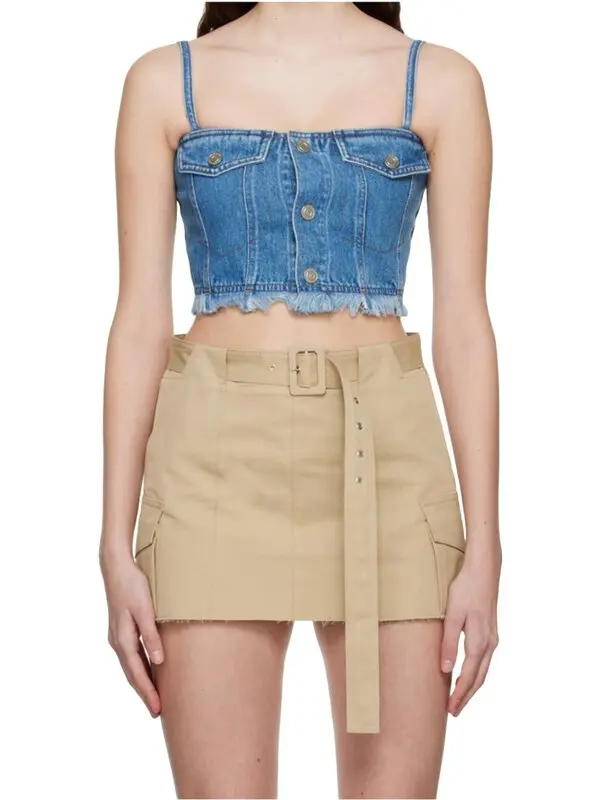 SYSTEM Patchwork Denim Vest - Nude