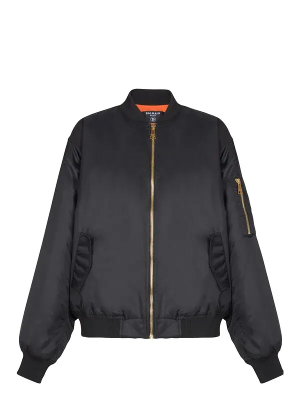 Balmain Printed Bomber Jacket - Black