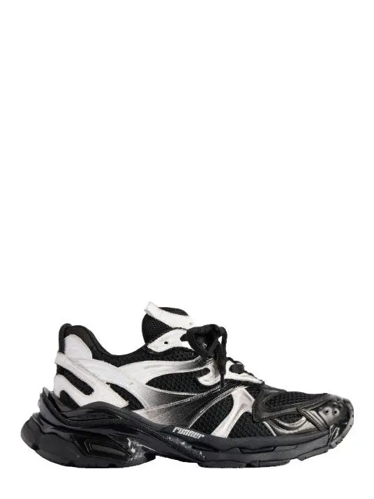 Balenciaga Panelled Lace-up Sneakers - Black/white