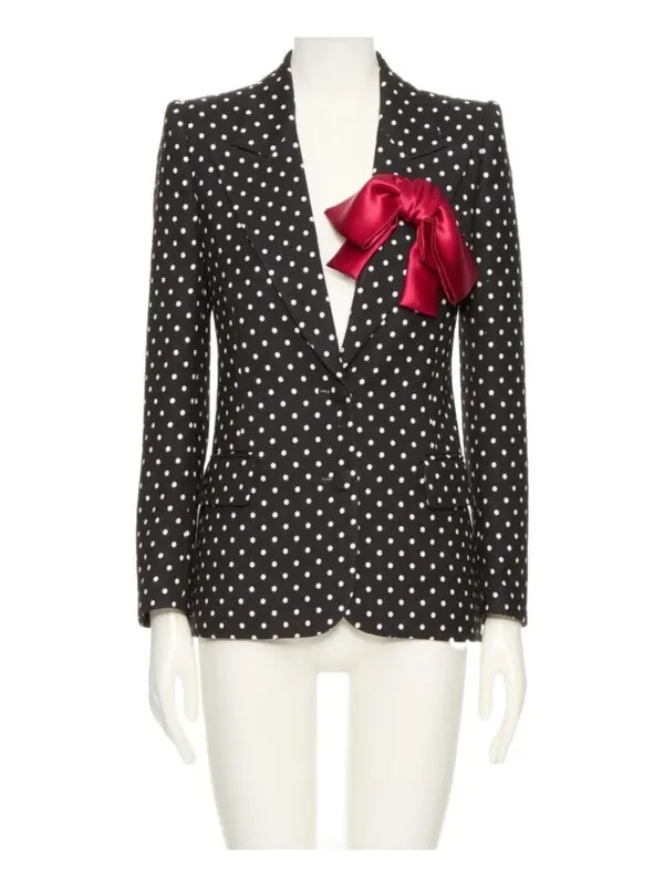 Valentino Garavani Polka Dot Printed Blazer - Black
