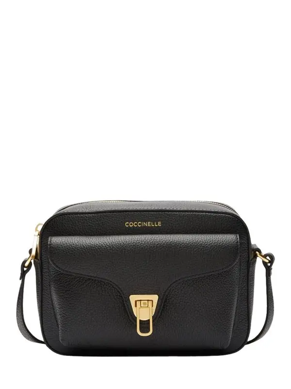 COCCINELLE Beat Logo Stamp Small Shoulder Bag - Black
