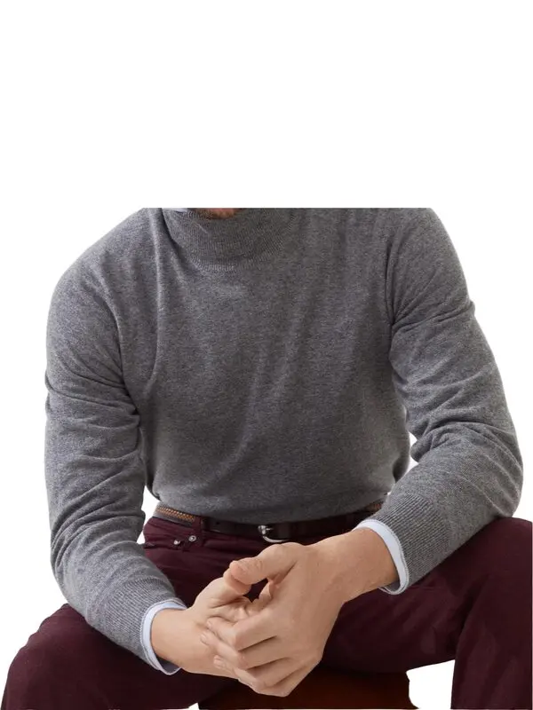Brunello Cucinelli Grey Cashmere Turtleneck Sweater - Black