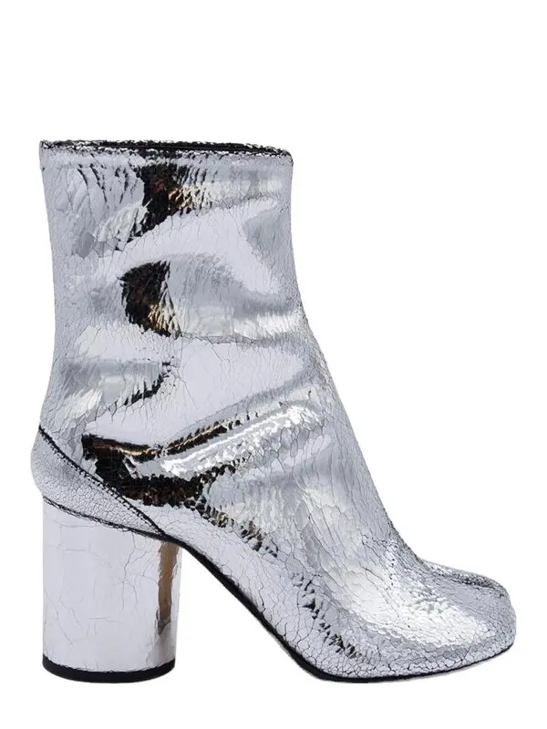 MAISON MARGIELA Tabi Metallic Ankle Boots - Silver