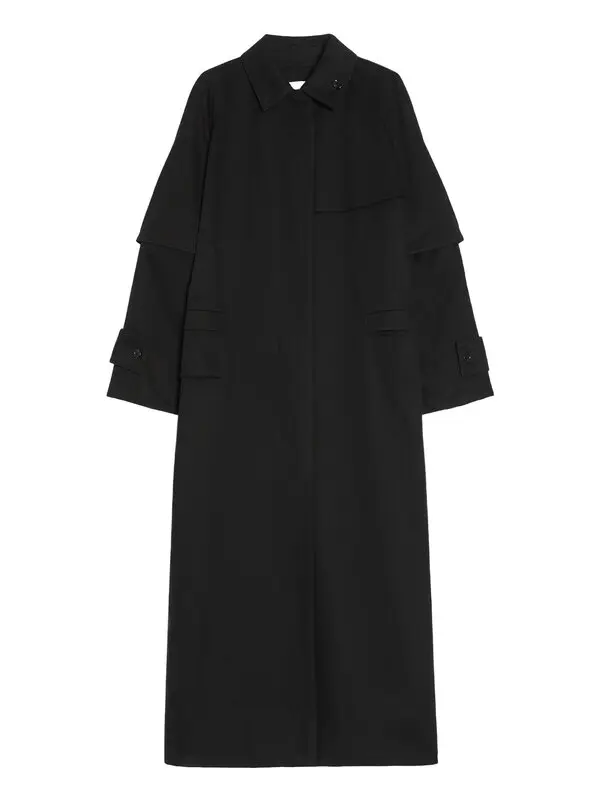 Max Mara Agamia Belted Long-sleeved Coat - Black