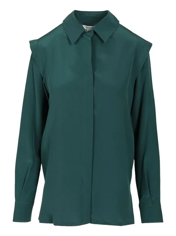 Max Mara Crêpe De Chine Shirt - Green