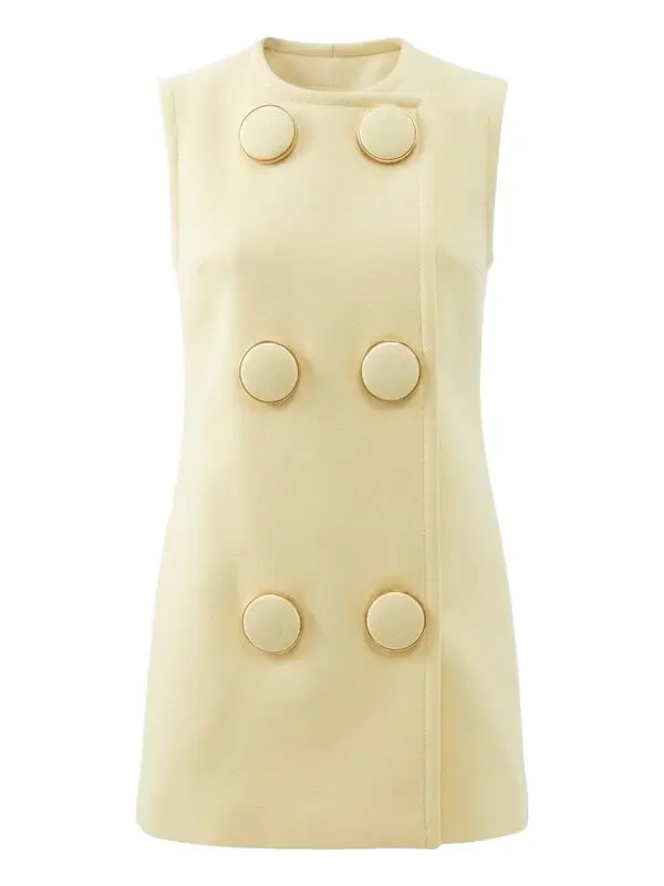 Gucci Maxi Buttons Vest - Light Yellow