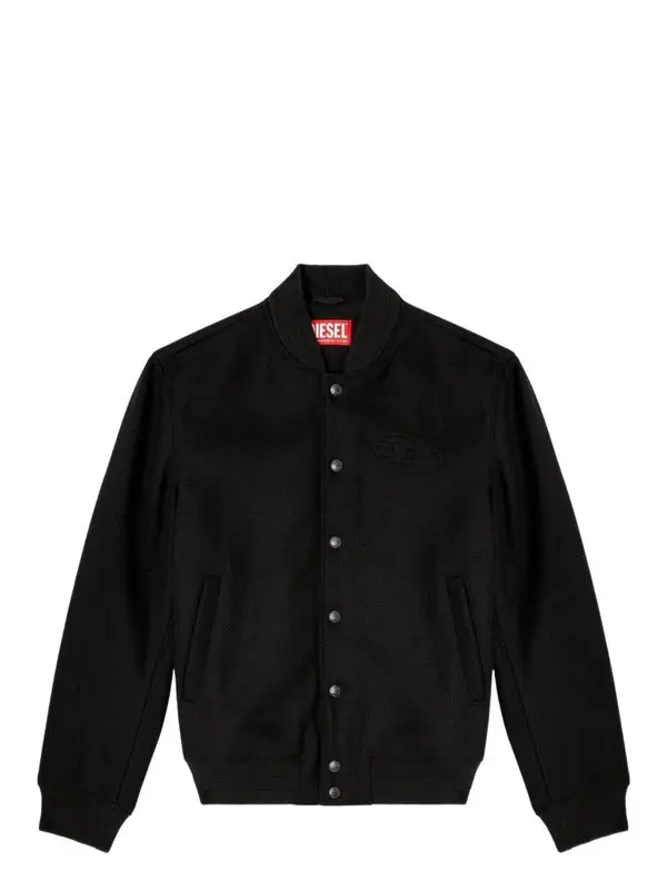 DIESEL® Embroidered Logo Bomber Jacket - Black