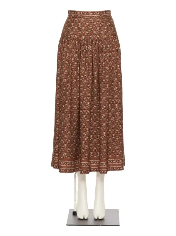 Valentino Garavani Printed Midi Skirt - Brown